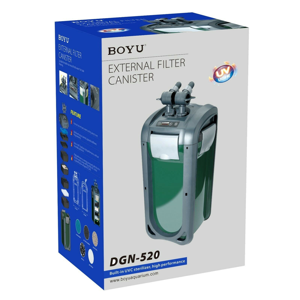 Boyu DGN-520 External Filter Canister – Aquarium Specialties PR